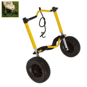 suspenz kayak canoe transport cart, xl end carrier trolley with airless wheels, yellow (22-0099)