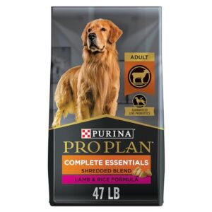 purina pro plan high protein dog food with probiotics for dogs, shredded blend lamb & rice formula - 47 lb. bag