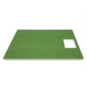 orlimar golf mat for the optishot 2 golf simulators for home (4 foot x 5 foot), indoor golf turf practice mat with pre-cut hole for optishot2 golf swing analyzer base