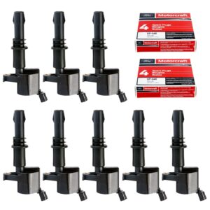 mas set of 8 ignition coils pack dg511 fd508 & motorcraft spark plugs sp546 sp515 pzh14f compatible with ford f150 f250 expedition lincoln navigator