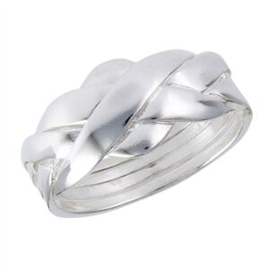 puzzle criss cross knot ring new 925 sterling silver high polish band size 7