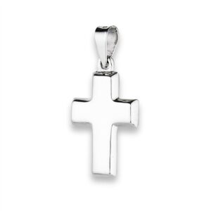 tiny cross pendant .925 sterling silver criss cross chunky small high polish charm