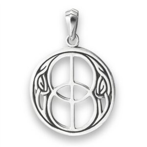 celtic peace sign pendant .925 sterling silver unity infinity knot hippie symbol charm