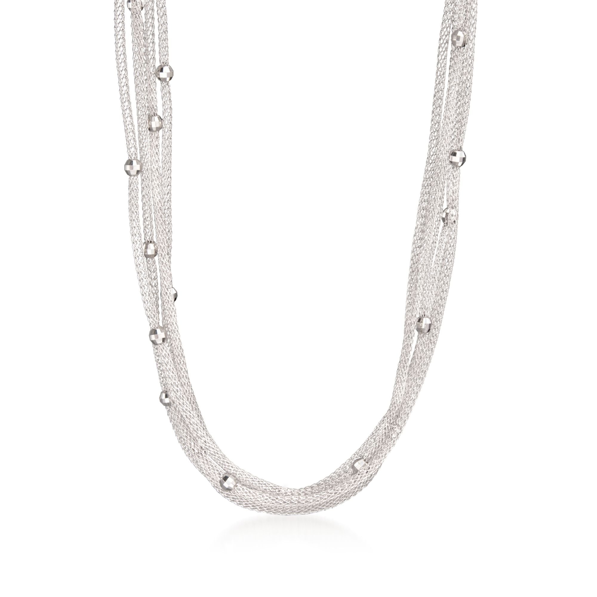 Ross-Simons Italian Sterling Silver Multi-Strand Mesh Necklace. 17 inches