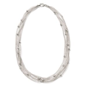 Ross-Simons Italian Sterling Silver Multi-Strand Mesh Necklace. 17 inches