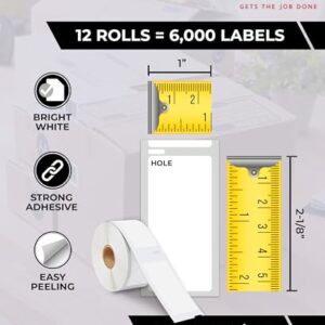 enKo Compatible for Dymo 30336 Labels (1 x 2-1/8 inches) - 12 Rolls, 6000 Labels for Dymo LabelWriter 450 Turbo Printer and 4XL - Direct Thermal Address, Shipping and Barcode Labels