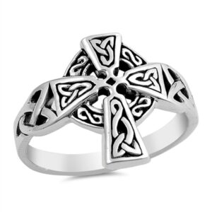 closeoutwarehouse 925 sterling silver oxidized celtic cross design ring size 10