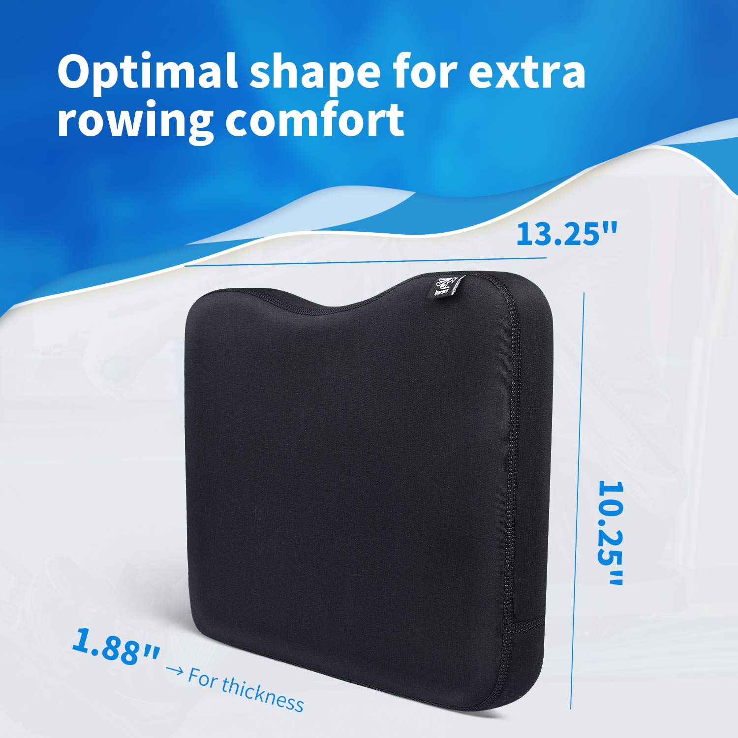 Hornet Watersports Memory Foam Rowing Machine Seat Cushion Designed for Rowing Machine Concept 2 Rower, Hydrow Rower and Water Rower - Rower Pad