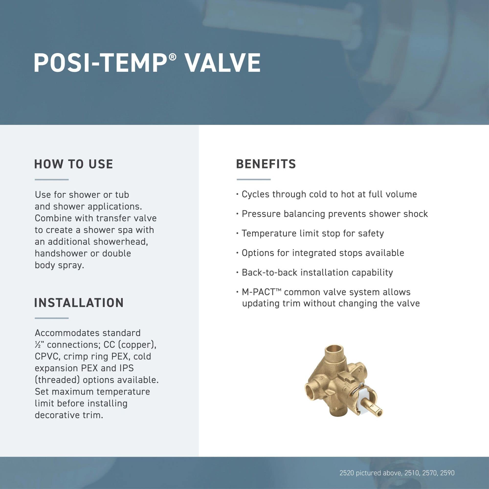 Moen T2312BN Belfield Posi-Temp Shower Trim Kit, Valve Required, Brushed Nickel