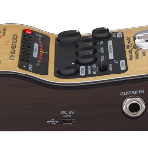 Zoom AC-2 Acoustic Creator, Acoustic DI with Tone Restoration, Tuner, Reverb, EQ, and Anti-Feedback