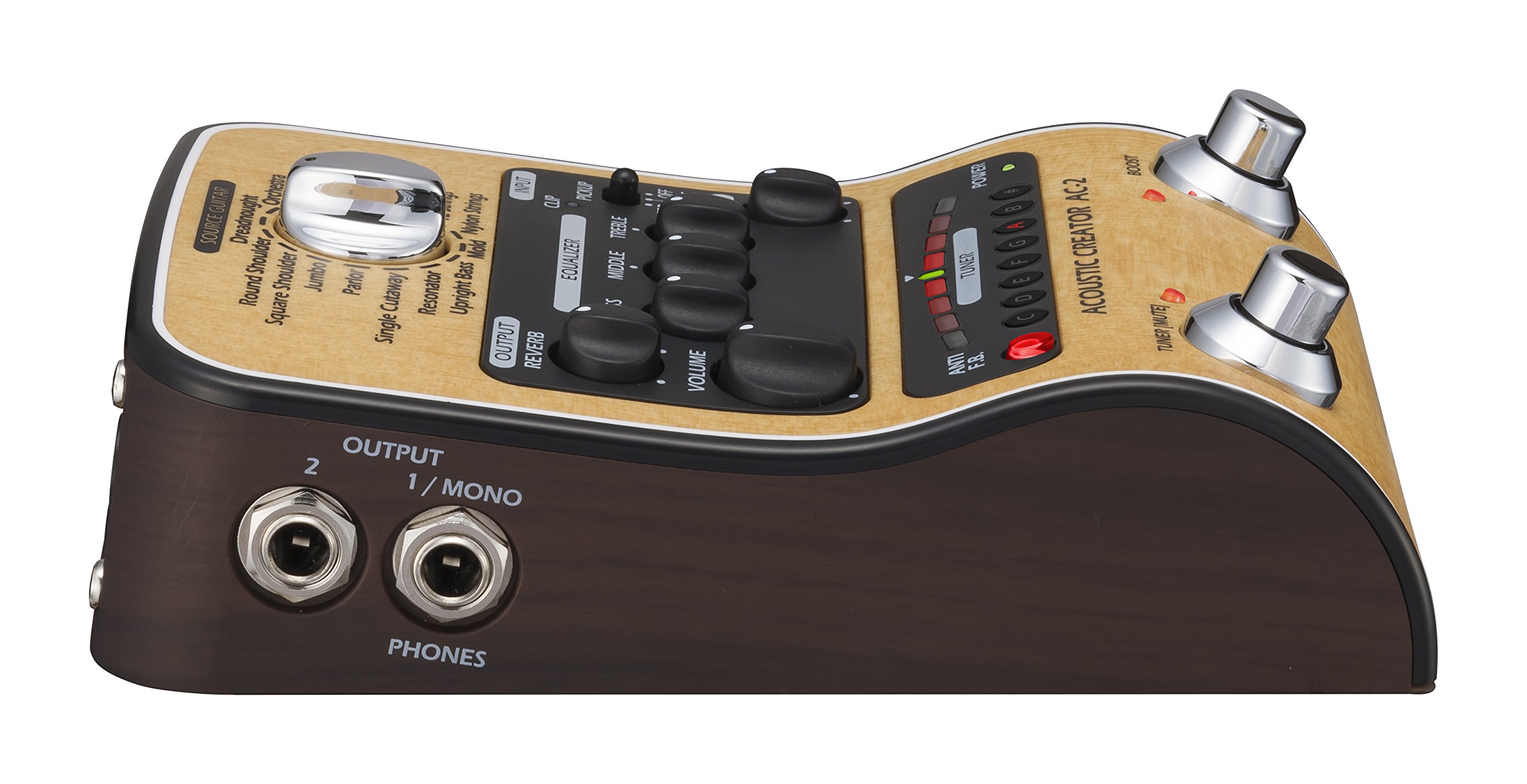 Zoom AC-2 Acoustic Creator, Acoustic DI with Tone Restoration, Tuner, Reverb, EQ, and Anti-Feedback