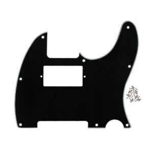 fleor 3ply black 8 hole tele pickguard guitar humbucker pick guard hh with screws fit usa/mexican fender standard telecaster part