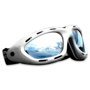 jettribe classic jet ski goggles - silver frame, pwc watercraft, jetski racer sunglasses - floating water sport glasses designed for kite boarding, surfer, kayaking, and other water adventure