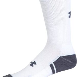 Under Armour Kids' Standard Resistor 3.0 Crew Socks, Multipairs, White/Graphite (6-Pairs), Small