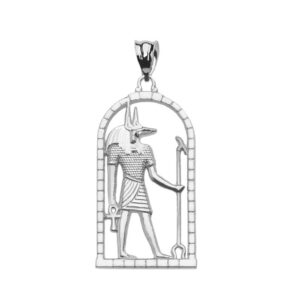 sterling silver egyptian anubis pendant