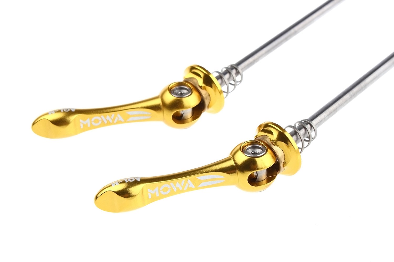 MOWA Road Bicycle Bike Ultralight Titanium Axle Wheel Hub Front and Rear Quick Release QR Skewer Set (Gold)