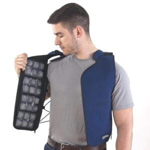 FlexiFreeze Ice Vest Cooling Kit - Cooling Vest with Additional Refill Panel and Travel Cooler (Personal Zipper)