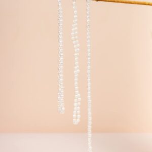 PAVOI Sterling Silver Round White Simulated Shell Pearl Necklace Strand | Pearl Choker Necklace | Jewelry for Women - 22" Length (6mm)