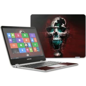 mightyskins skin compatible with samsung chromebook plus 12.3"(2017 - wicked skull | protective, durable, and unique vinyl wrap cover | easy to apply, remove, and change styles | made in the usa