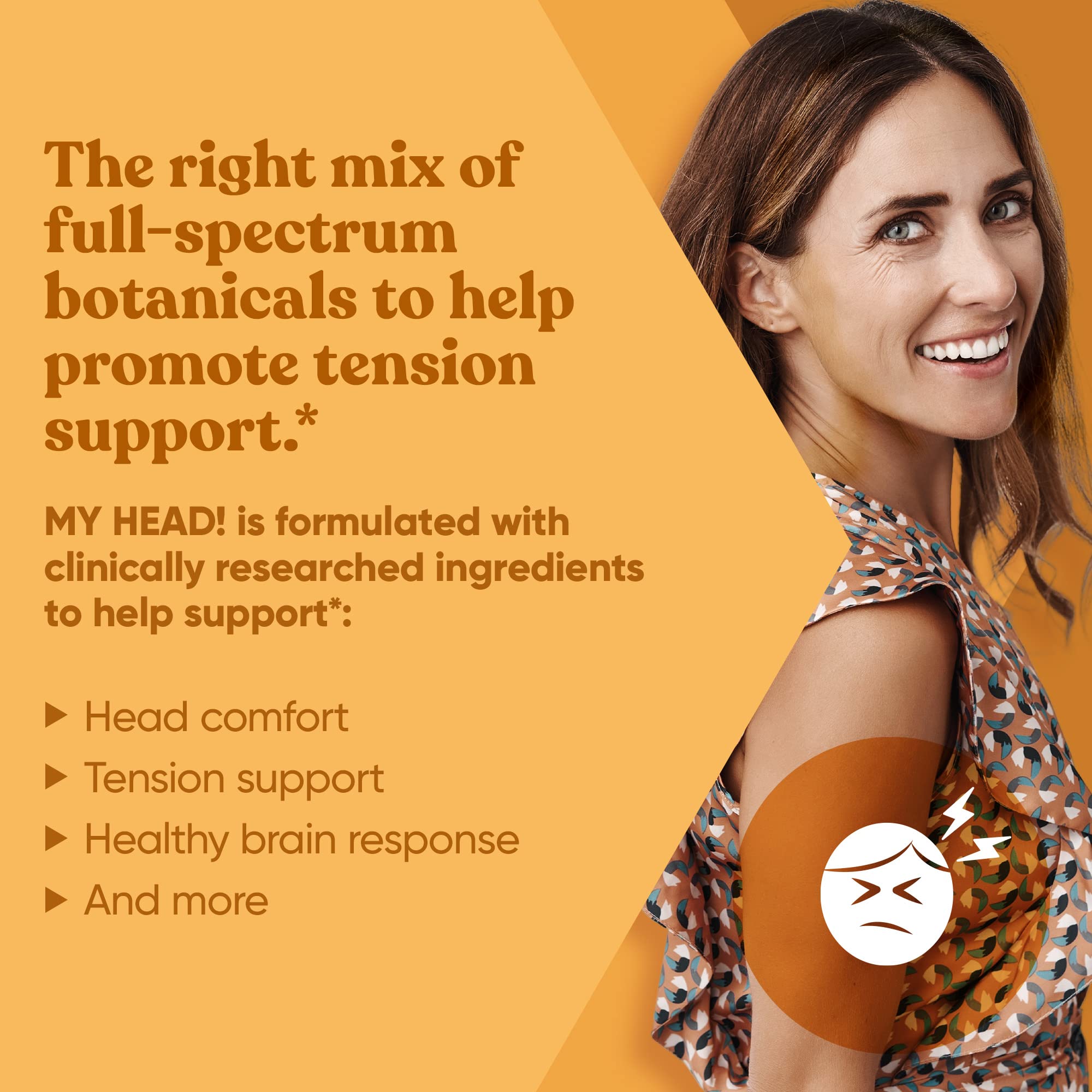 My Head! Headache Vitamins – Sensitivity, Tension, Comfort, Healthy Head Function for A Clear Mind – Fast acting Magnesium, Butterbur, Feverfew, Boswellia, Vitamin D, Ginger, & More – 60 Soft Capsules