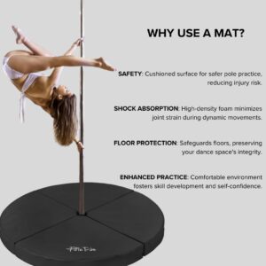 Pole Dance Mats, 3.6" thick, 5ft wide Pole Crash Mats, Specialized Fall Safety Padding Made for Pole by Pole Tribe (Black, 3.6 inch thick 5ft wide)