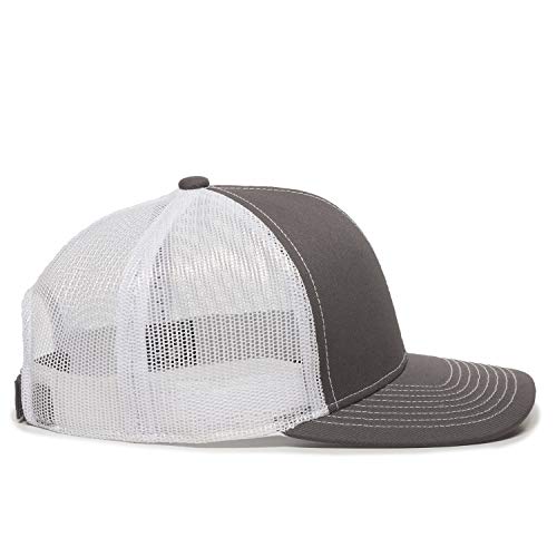 Outdoor Cap Structured mesh Back Trucker Cap, Charcoal/White, One Size