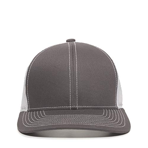 Outdoor Cap Structured mesh Back Trucker Cap, Charcoal/White, One Size