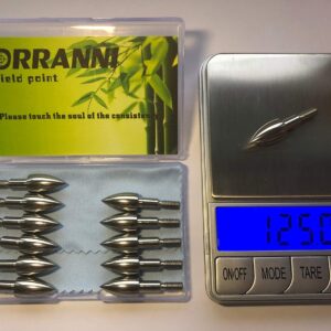 ORRANNI Archery Field Points,11/32" Outside Diameter,125 Grains,Stainless Steel Screw in Archery Field Tips(1 Dozen)