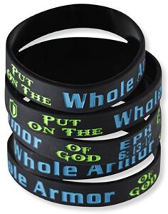 forge put on the whole armor of god ephesians 6:13-17 silicone bracelet wristbands (10 bracelets)