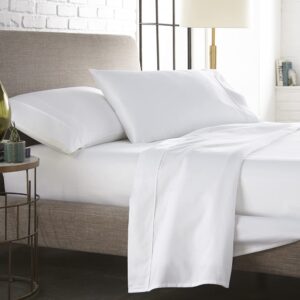 westbrooke 500 thread count, 100% cotton king sheets set - 4 piece long staple cotton bedding with sateen weave - soft, luxury & breathable sheets set with 15.5" deep pockets (white)