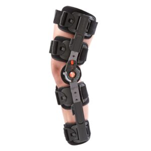 breg '08814 brace, orthopedic, foam knee telescoping hinge post-op strap lock quick clip buckle t-scope latex-free