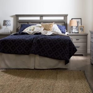 South Shore Versa 6-Drawer Double Dresser and 2-Drawer Nightstand, Gray Maple