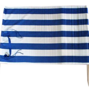 13 ft Beach Windscreen Privacy Windbreak with a Bag and Mallet Made in Europe (Blue/White Stripes)