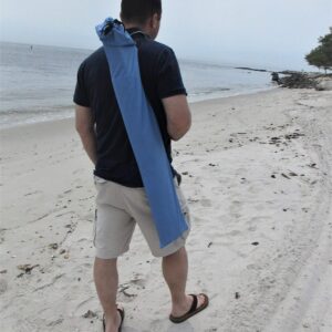 13 ft Beach Windscreen Privacy Windbreak with a Bag and Mallet Made in Europe (Blue/White Stripes)