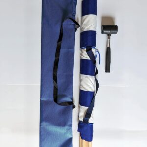 13 ft Beach Windscreen Privacy Windbreak with a Bag and Mallet Made in Europe (Blue/White Stripes)