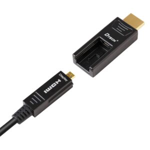 DTech 200 Feet Fiber Optic HDMI Cable 4K 60Hz 444 422 420 Chroma Subsampling HDCP 2.2 18Gbps High Speed with Detachable Standard HDMI to Micro HDMI Cord for TV Projector Computer Monitor