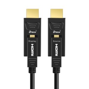 DTech 200 Feet Fiber Optic HDMI Cable 4K 60Hz 444 422 420 Chroma Subsampling HDCP 2.2 18Gbps High Speed with Detachable Standard HDMI to Micro HDMI Cord for TV Projector Computer Monitor