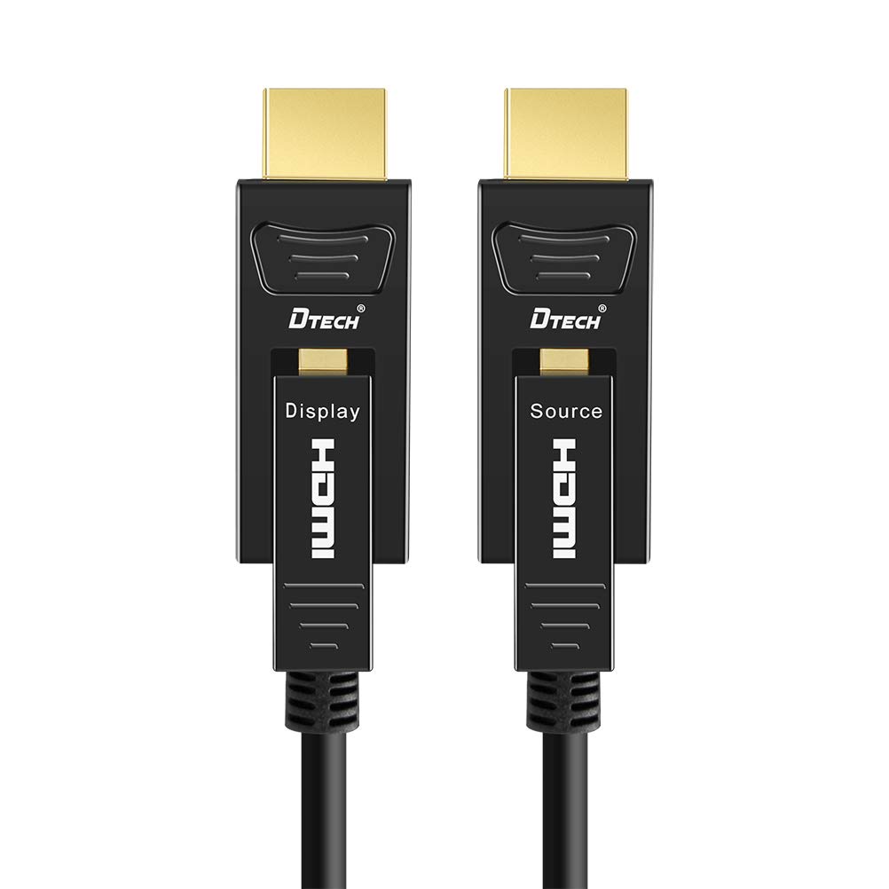 DTech 200 Feet Fiber Optic HDMI Cable 4K 60Hz 444 422 420 Chroma Subsampling HDCP 2.2 18Gbps High Speed with Detachable Standard HDMI to Micro HDMI Cord for TV Projector Computer Monitor