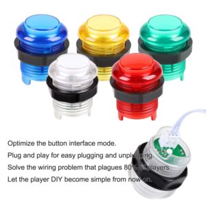 EG STARTS 4 Player Classic DIY Arcade Joystick Kit Parts USB Encoder To PC Controls Games + 4/8 Way Stick + 5V led Illuminated Push Buttons Compatible Video Game Consoles Mame Raspberry Pi & 4 Colors