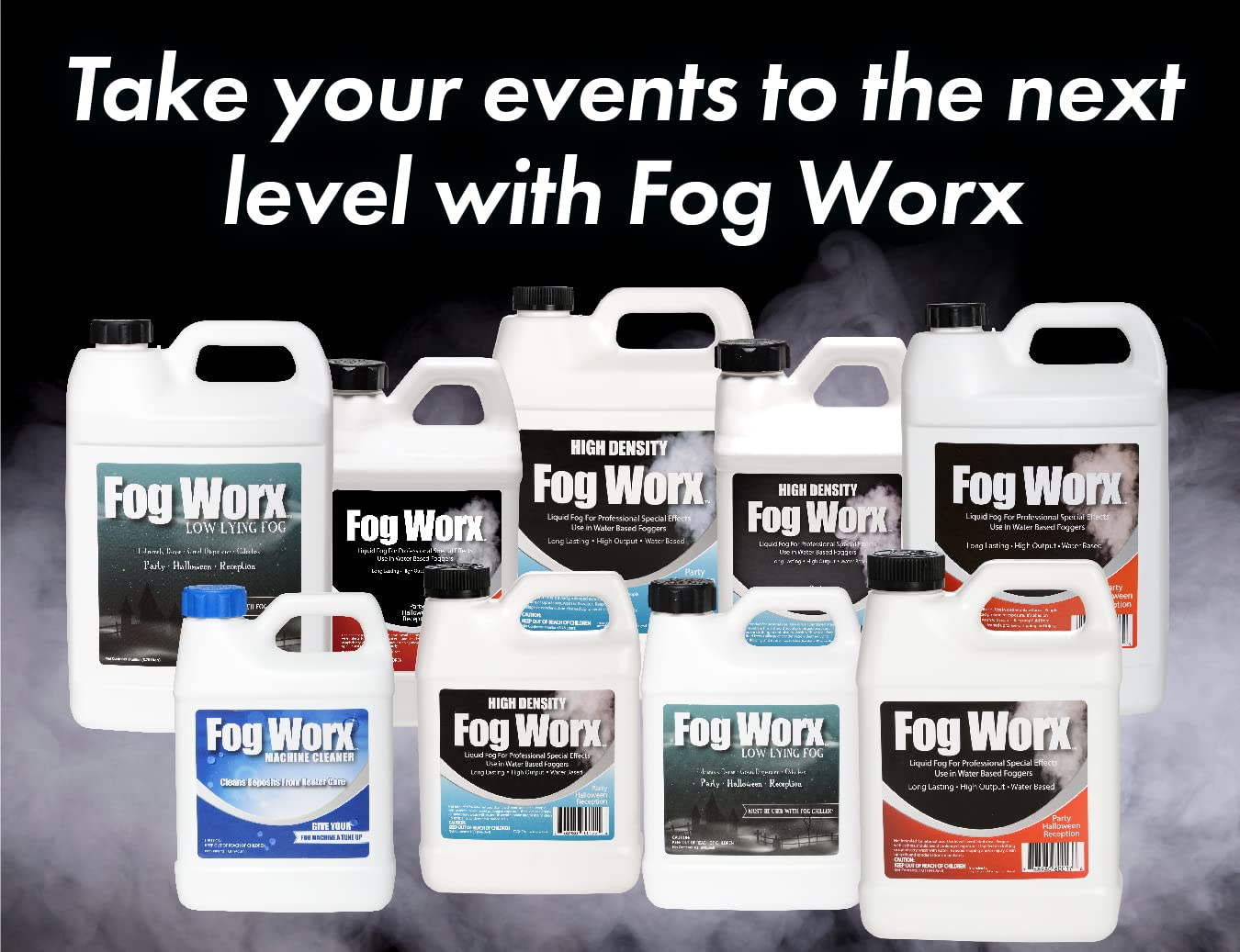 FogWorx Fog Juice - 1 Quart of Premium Odorless Fog Fluid (32 oz) - Medium Density, High Output, Long Lasting Fog Machine Fluid for 400 Watt to 1500 Watt Machines