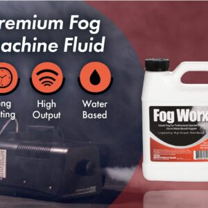 FogWorx Fog Juice - 1 Quart of Premium Odorless Fog Fluid (32 oz) - Medium Density, High Output, Long Lasting Fog Machine Fluid for 400 Watt to 1500 Watt Machines