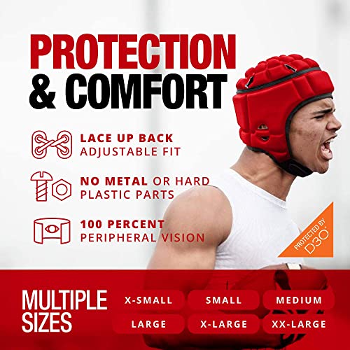 GameBreaker-Pro Multi-Sport Protective Headgear (Red, XL), Soft-Shell Helmet for Various Sports, Protective Sports Gear with Superior Ventilation Design - GameBreaker