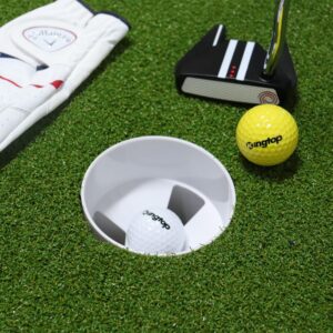 KINGTOP Golf Hole Cups for Practice Putting Green, Putting Cup, Outdoor | Indoor, Fit USGA | PGA Regulations, Ivory White, 4" Depth, 2-Pack