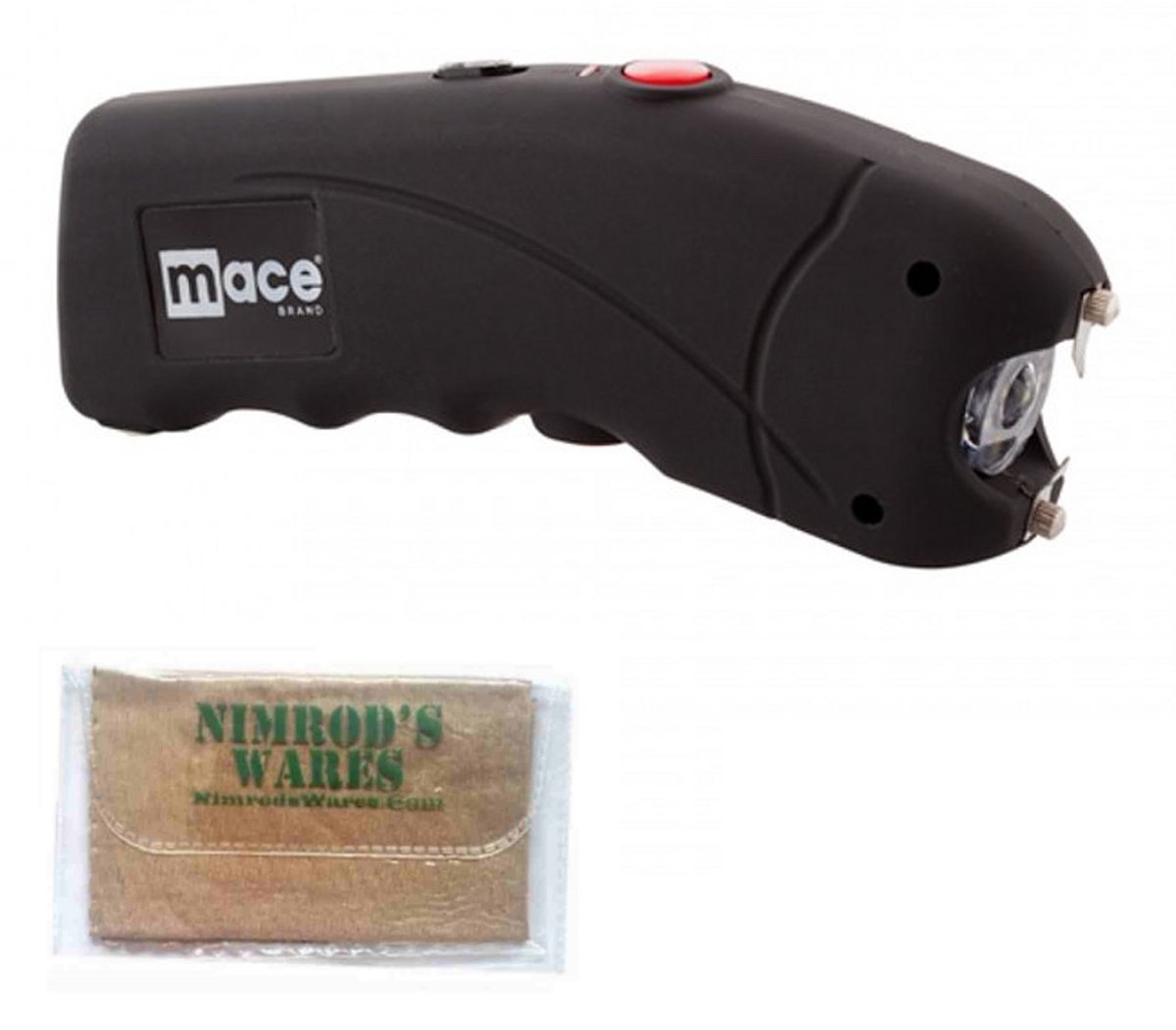 Nimrod's Wares Mace STUN Gun 2.4 Million Volts + LED Light + CASE Bundle with Microfiber Cloth