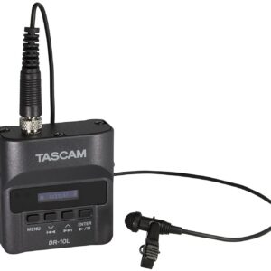 Tascam DR-10L Digital Audio Recorder and Lavalier Mic Bundled with Two 32GB SD Cards and USB 2.0 Card Reader