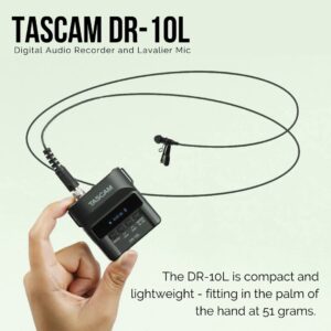 Tascam DR-10L Digital Audio Recorder and Lavalier Mic Bundled with Two 32GB SD Cards and USB 2.0 Card Reader