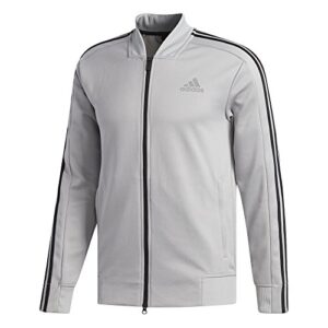 adidas men's track tennis jacket squad id track grey (medium, grey)