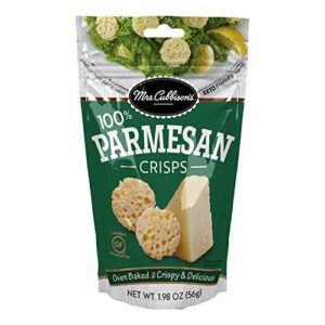 mrs. cubbison's cheese crisps - 100% real cheese, keto friendly, great for snacking and salad topper - parmesan flavor, 1.98 ounce (pack of 1)