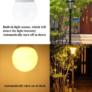 Taysing Dusk to Dawn Light Bulbs Auto On/Off 40 Watt Equivalent Smart Light Sensor LED Bulb Security Bulb Outdoor Night Light Bulb Garage Porch 5W 500lm E26 Soft White 2 Pack