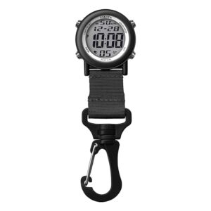 dakota light digital backpacker, clip watch, alarm, stopwatch, timer and dual time watch, outdoor gifts for men and women, use for fishing and more, tactical digital watch, clip on watch